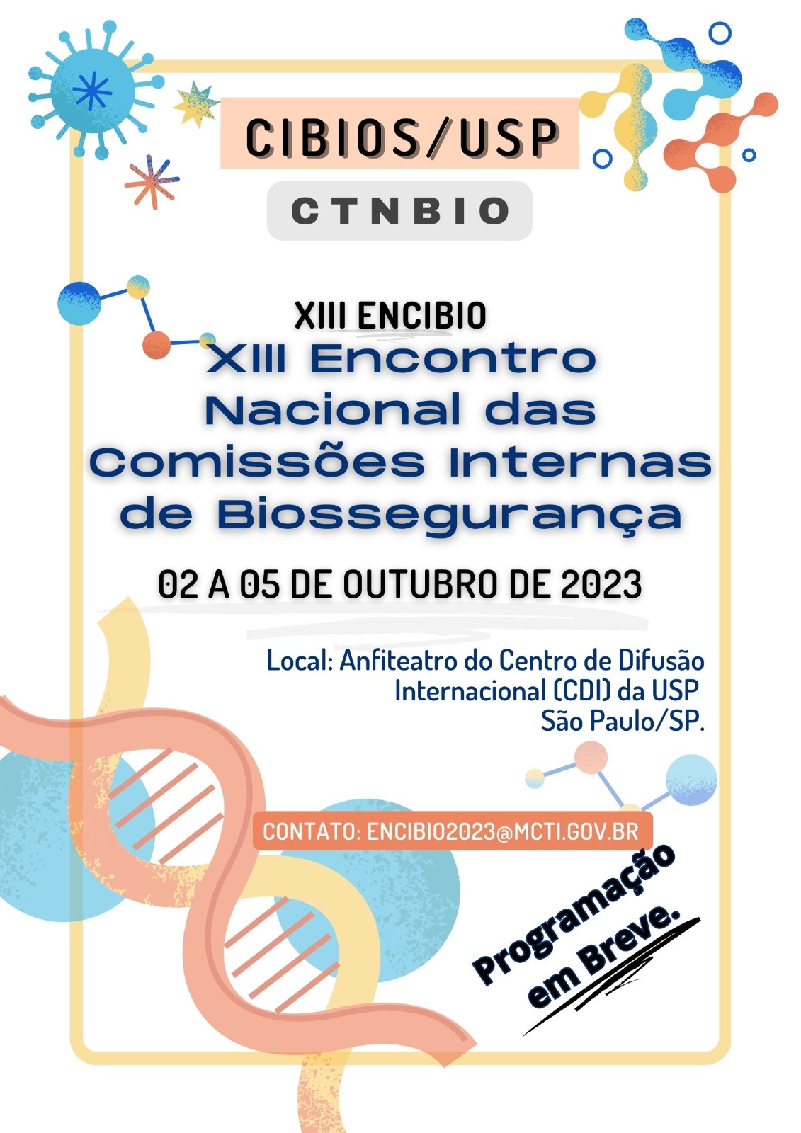 XIII ENCIBio - 2023 - Avisos - Comissão Técnica Nacional de ...